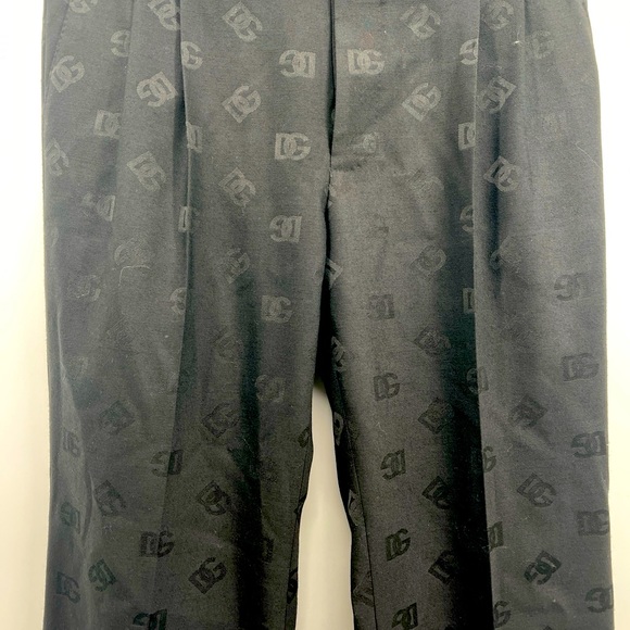 Dolce & Gabbana | Pants | Dolce Gabbana Mens Black Monogrammed Wool Dg ...